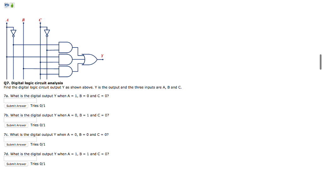 Solved Q7. Digital logic circuit analysis Find the digital | Chegg.com