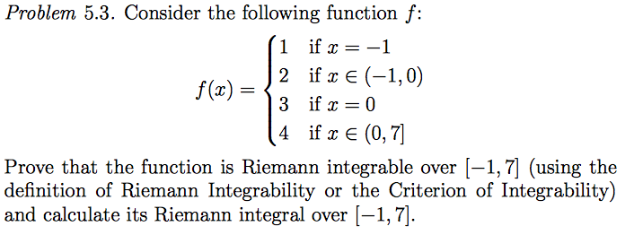 Solved Problem 5.3. Consider the following function f: f(x)= | Chegg.com