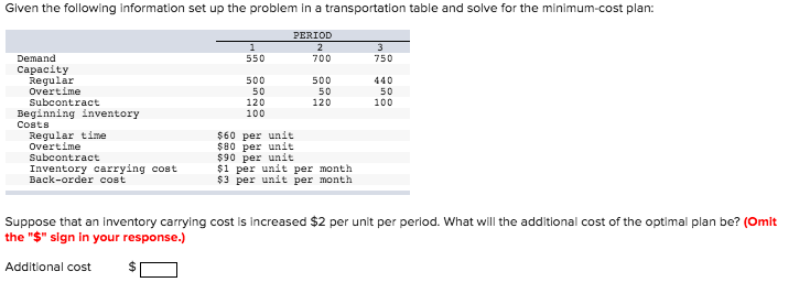 Solved Given the following information set up the problem in | Chegg.com