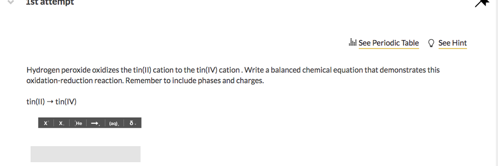 Solved st attempt See Periodic Table Q See Hint Hydrogen | Chegg.com