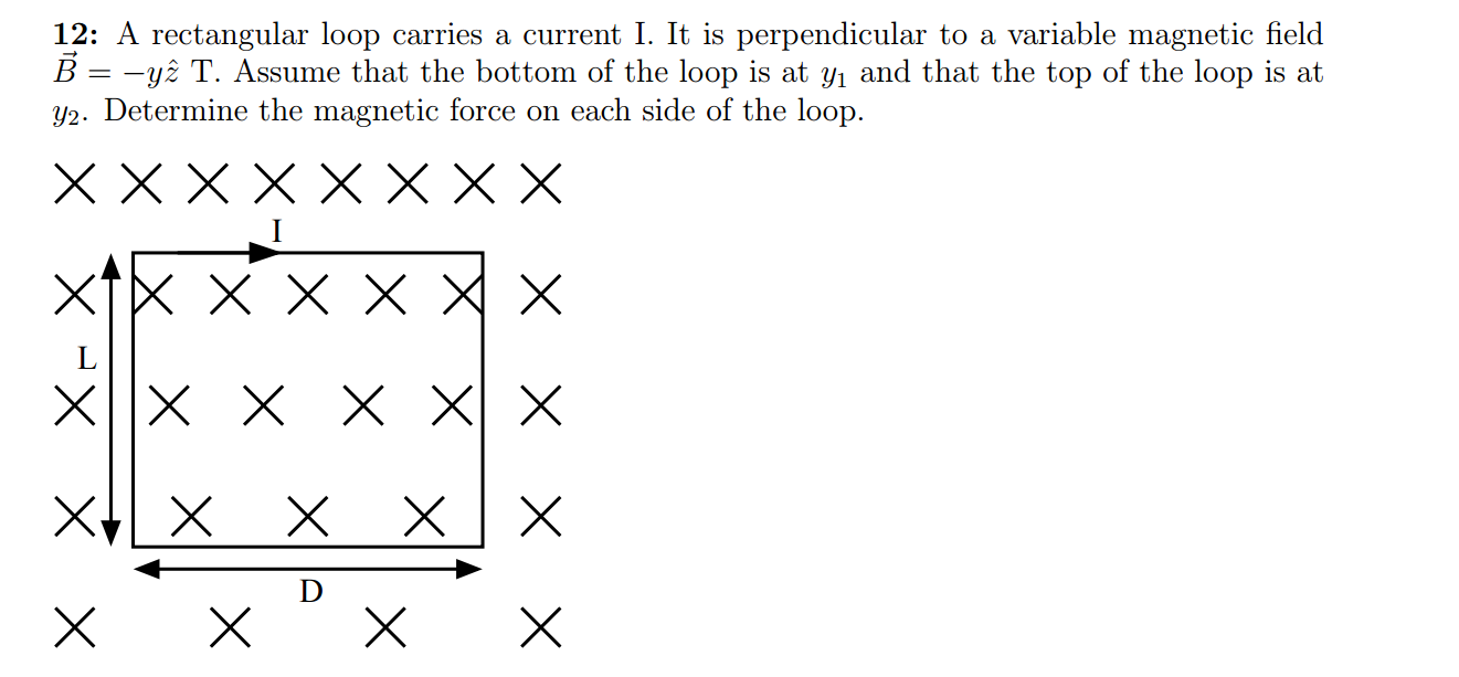 Solved A rectangular loop carries a current I. It is | Chegg.com