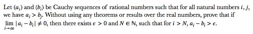 Solved Let (a) and (b) be Cauchy sequences of rational | Chegg.com
