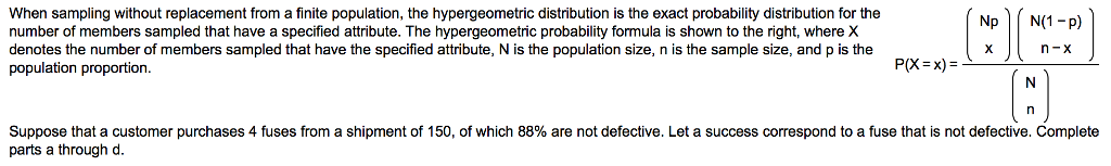 Solved When sampling without replacement from a finite | Chegg.com