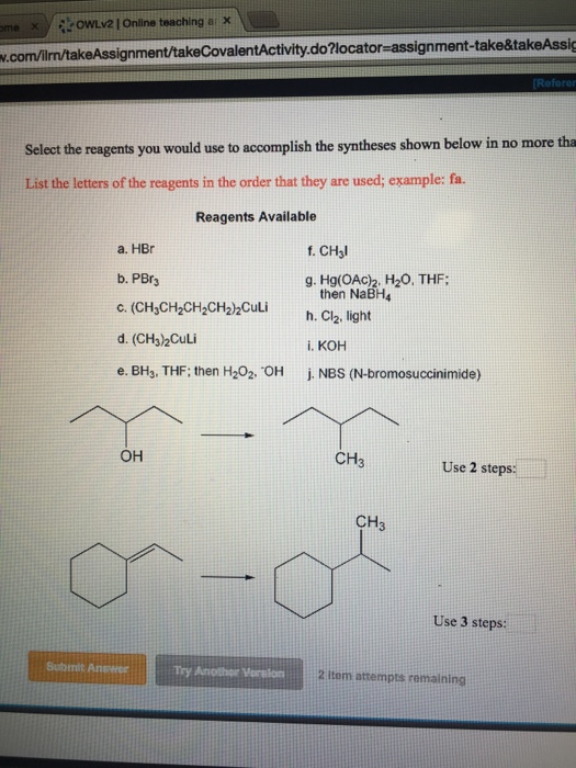 Solved Select the reagents you would use to accomplish the | Chegg.com Solved Select the reagents you would use to accomplish the | Chegg.com