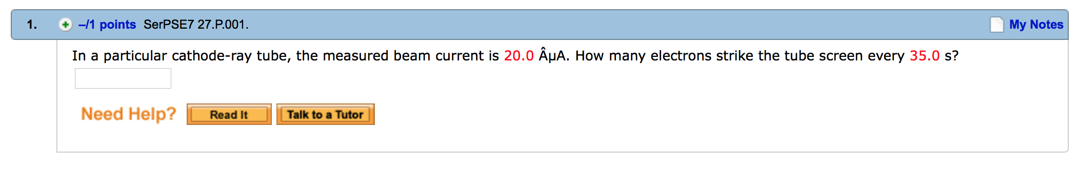 Solved In a particular cathode-ray tube, the measured beam | Chegg.com