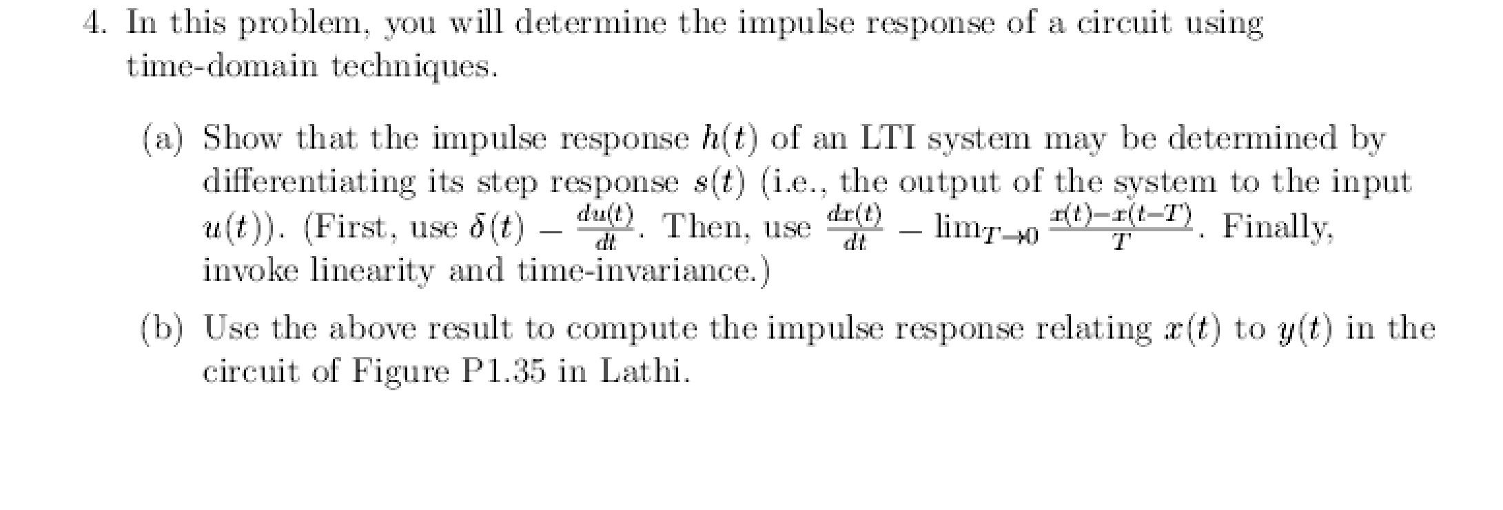 Solved In this problem, you will determine the impulse | Chegg.com