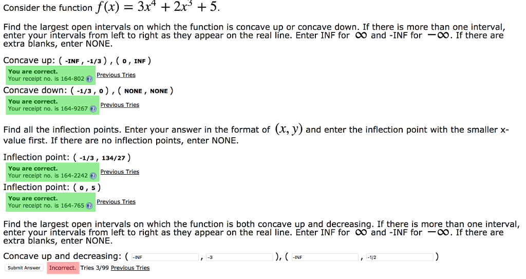 Solved Consider the function f(x)-3x* + 2x3 +5 Find the | Chegg.com