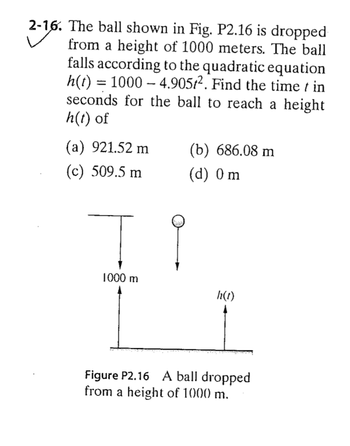 Solved The ball shown in Fig. P2.16 is dropped from a height | Chegg.com