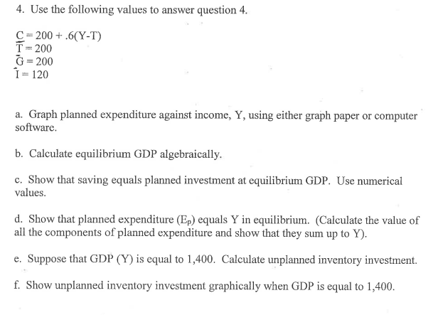 Solved g. Suppose planned investment increases from 120 to | Chegg.com