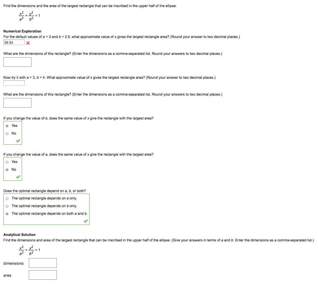 Solved Find the dimensions and the area of the largest | Chegg.com