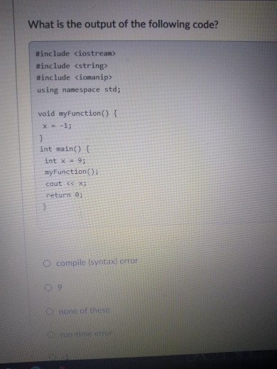 Solved What is the output of the following code? #include | Chegg.com