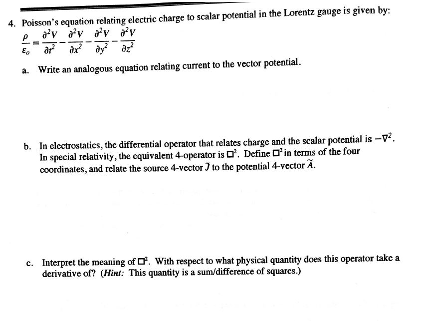 Solved Poissons equation relating electric charge to scalar | Chegg.com