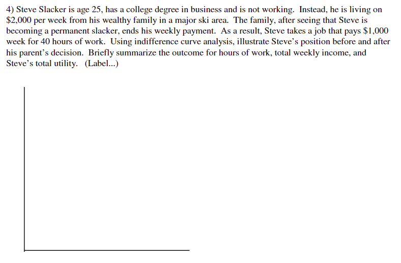 Solved 4) Steve Slacker is age 25, has a college degree in | Chegg.com
