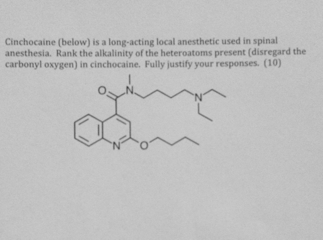 Solved Cinchocaine (below) is a long-acting local anesthetic | Chegg.com