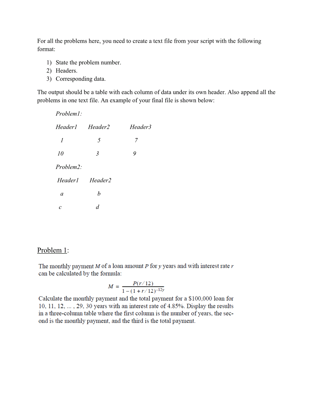 Solved For all the problems here, you need to create a text | Chegg.com