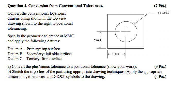 Convert the conventional locational dimensioning | Chegg.com