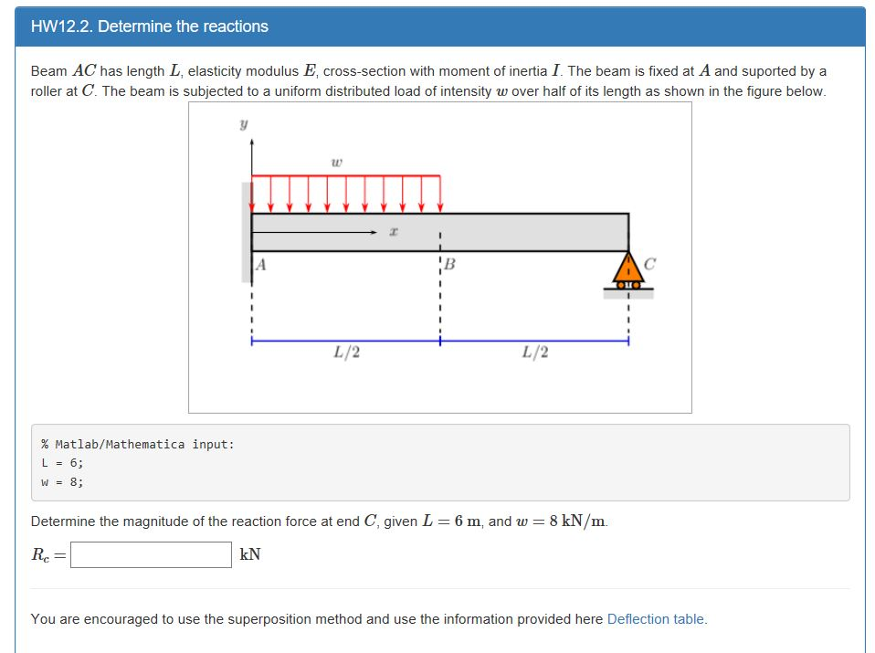 Solved Beam AC has length L, elasticity modulus E, | Chegg.com