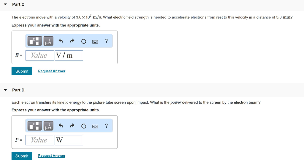 Solved The electron beam inside an old television picture | Chegg.com