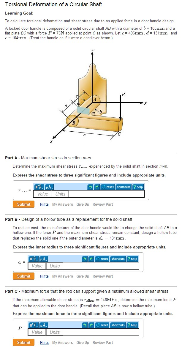 Solved Torsional Deformation of a Circular ShaftTo calculate | Chegg.com
