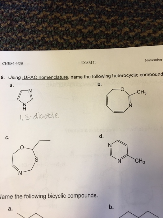 Solved Using IUPAC nomenclature, name the following | Chegg.com