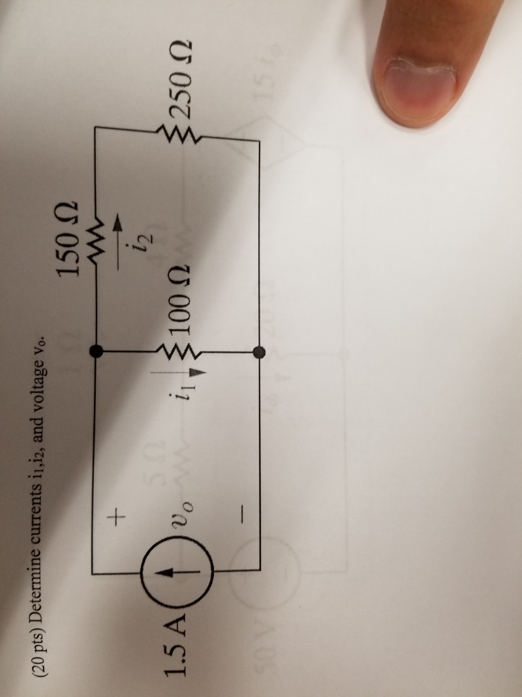 Solved Determine currents i_1, i_2, and voltage v_0. | Chegg.com Solved Determine currents i_1, i_2, and voltage v_0. | Chegg.com