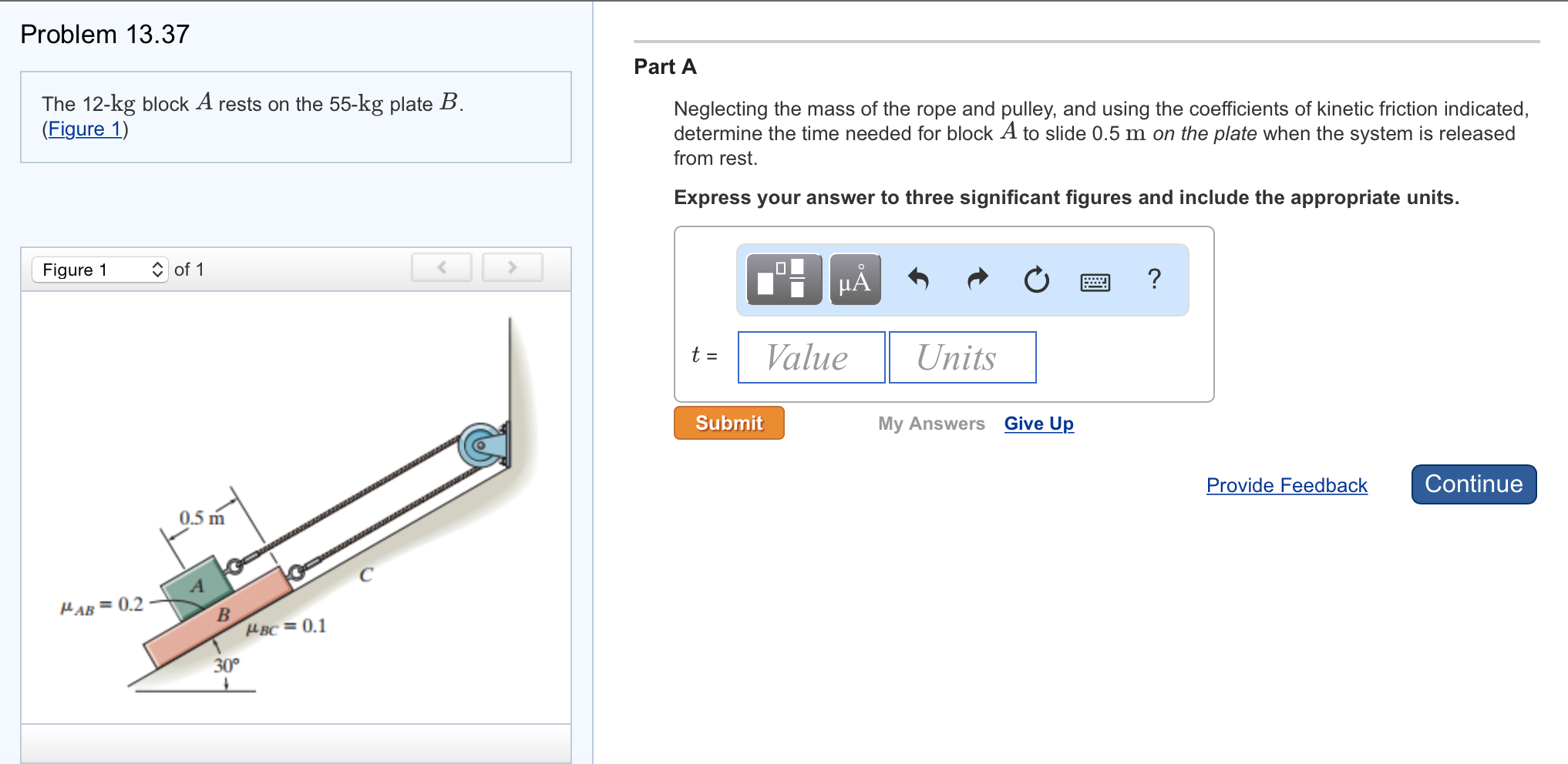 Solved The 12-kg block A rests on the 55-kg plate B. | Chegg.com