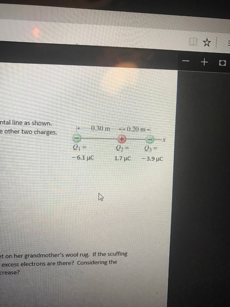 Solved 1. Three charged particles are arranged in a | Chegg.com