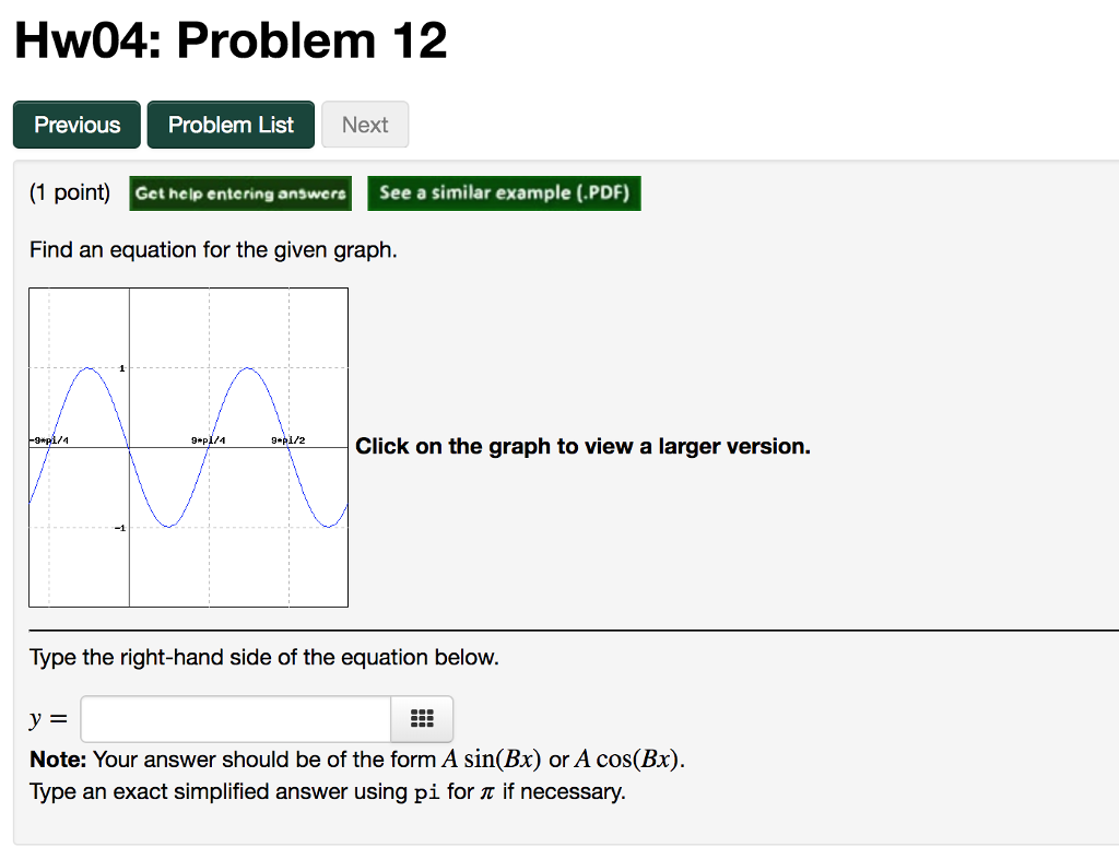 Solved Hw04: Problem 12 Previous Problem List Next (1 point) | Chegg.com