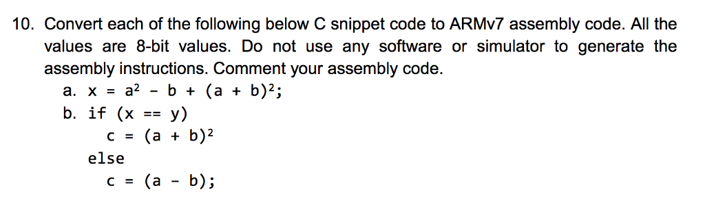 Solved Convert each of the following below C snippet code to | Chegg.com