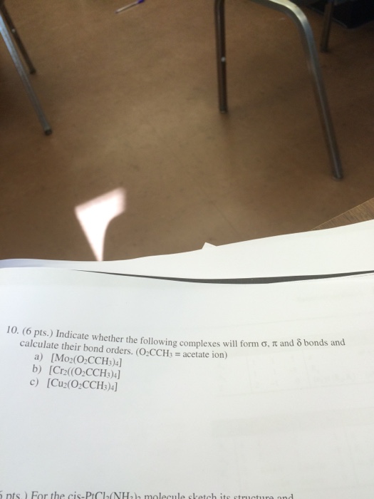 Solved Indicate whether the following complexes will form | Chegg.com