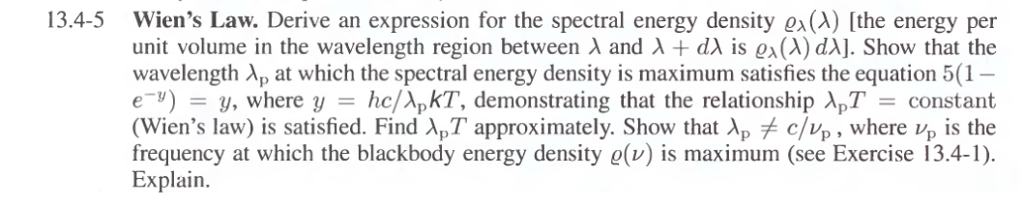 Solved Derive an expression for the spectral energy density | Chegg.com
