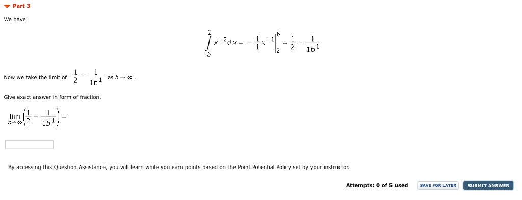 Solved D X First Evaluate The Definite Integral Dx X Using 2687