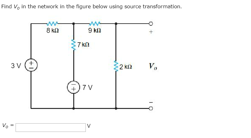 Solved Find Vo in the network in the figure below using | Chegg.com Solved Find Vo in the network in the figure below using | Chegg.com