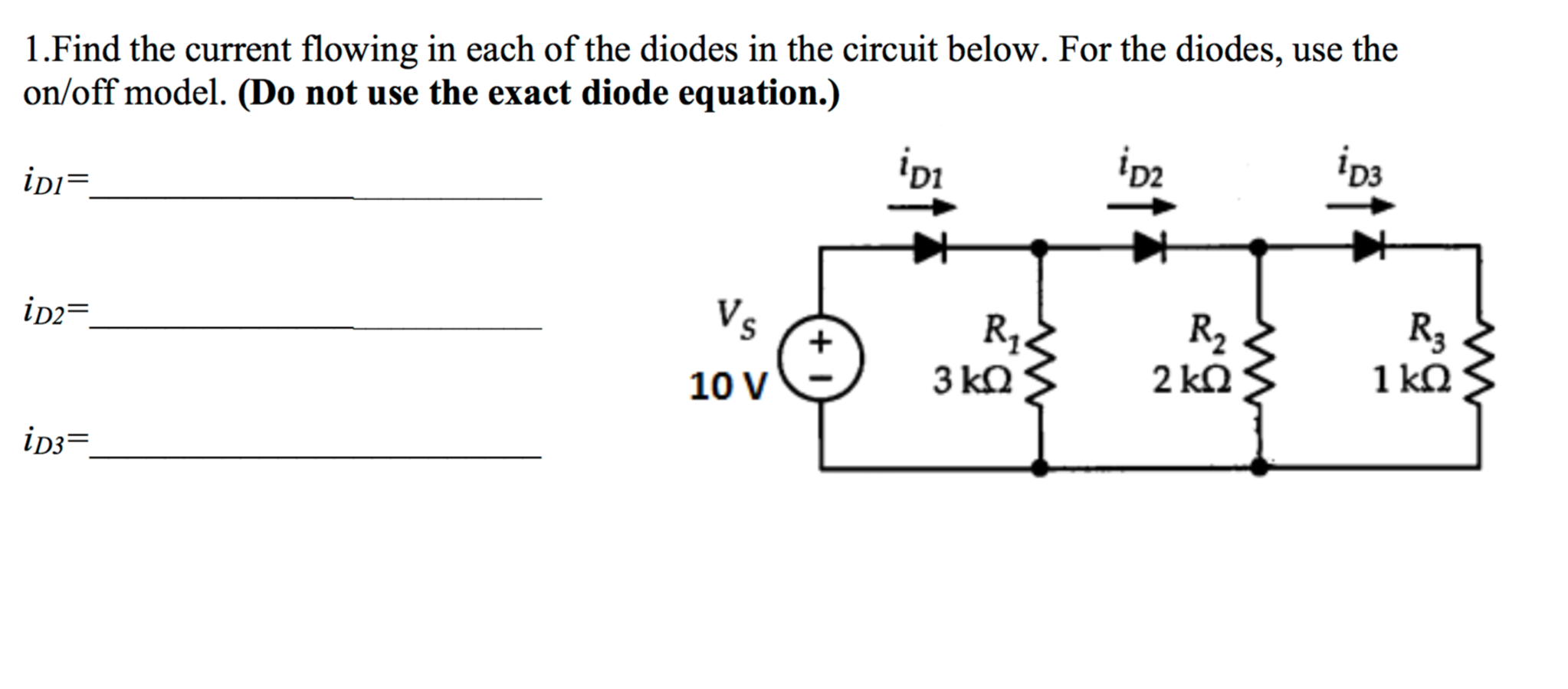 Solved Find the current flowing in each of the diodes. (DO | Chegg.com