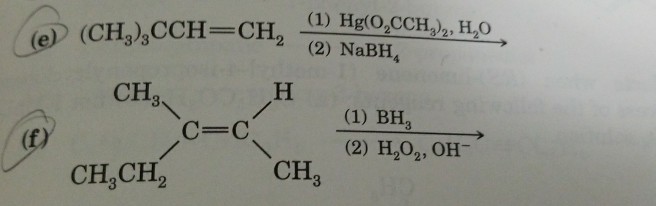 Solved (2) NaBH CH3 (1) BH3 (2) H202, OH CH3 CH,CH2 | Chegg.com