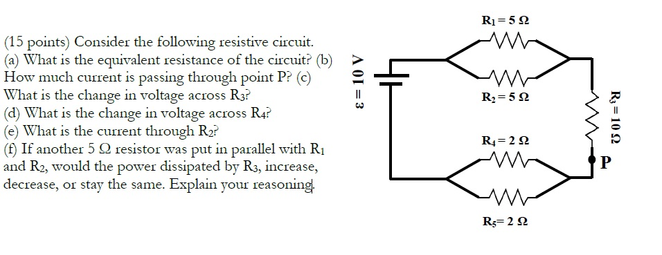 Solved (15 points) Consider the following resistive circuit. | Chegg.com