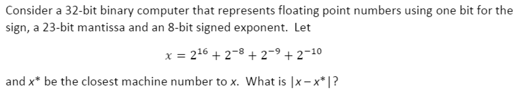 Consider a 32-bit binary computer that represents | Chegg.com
