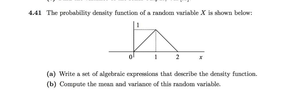 Solved 4.41 The probability density function of a random | Chegg.com