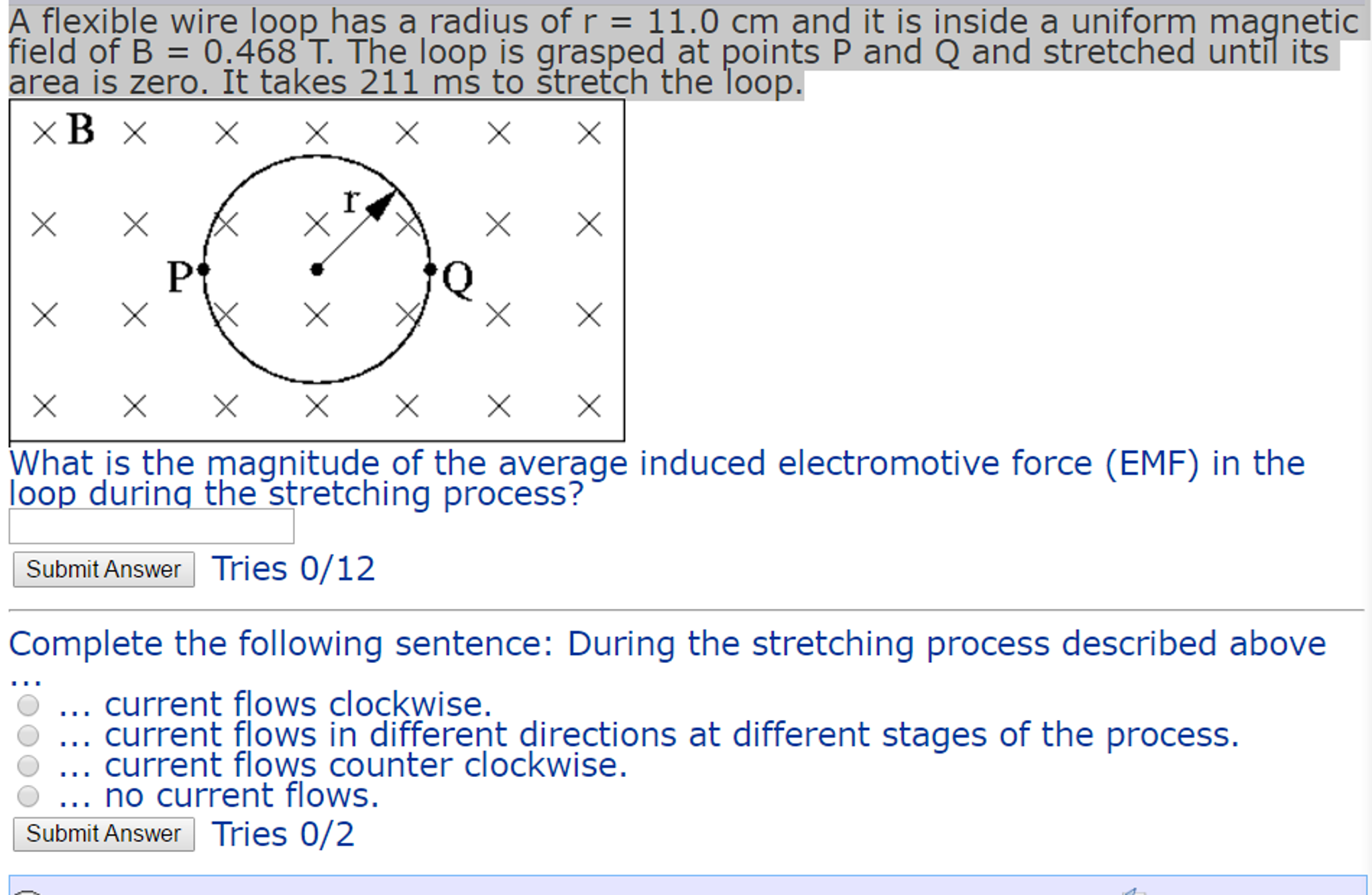 Solved: A Flexible Wire Loop Has A Radius Of R = 11.0 Cm A... | Chegg.com
