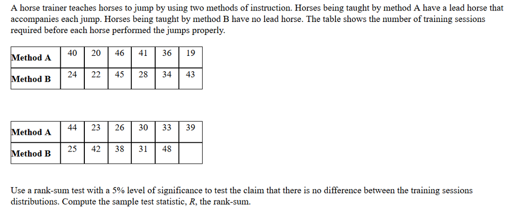Solved A horse trainer teaches horses to jump by using two | Chegg.com