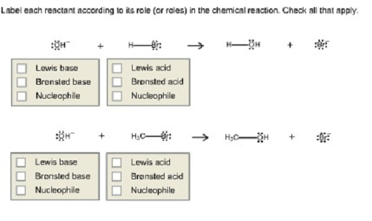 Solved Label each reactant according to its role (or roles) | Chegg.com
