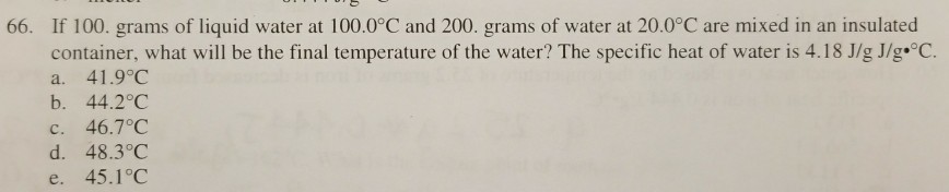 Solved If 100. grams of liquid water at 100.0°C and 200. | Chegg.com