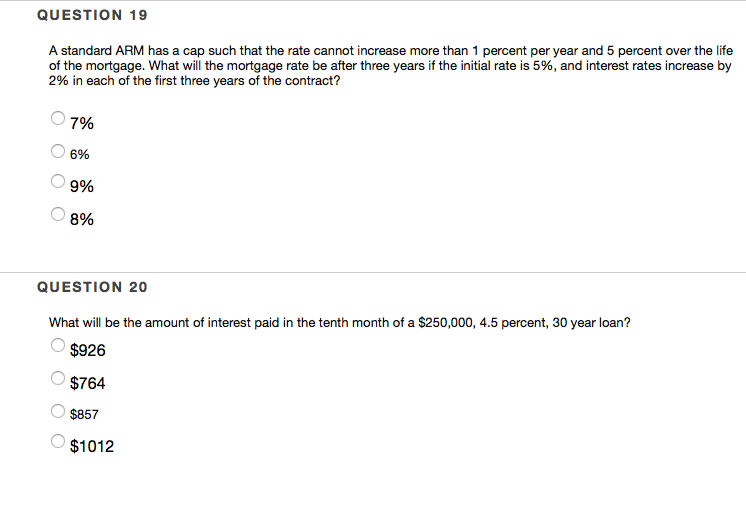 Solved QUESTION 19 A standard ARM has a cap such that the | Chegg.com