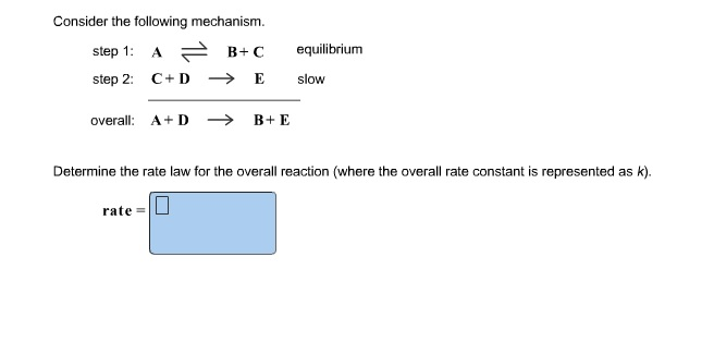 Solved Determine the rate law for the overall reaction | Chegg.com