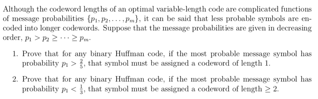 Solved Although The Codeword Lengths Of An Optimal