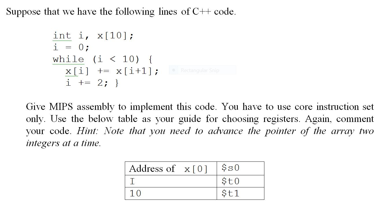I'm unsure how to creat an mips array that continualy | Chegg.com