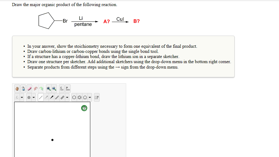 Solved Draw the major organic product of the following | Chegg.com