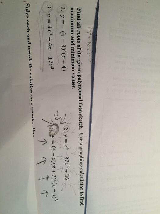 Solved Find all roots the given polynomial then sketch. Use | Chegg.com