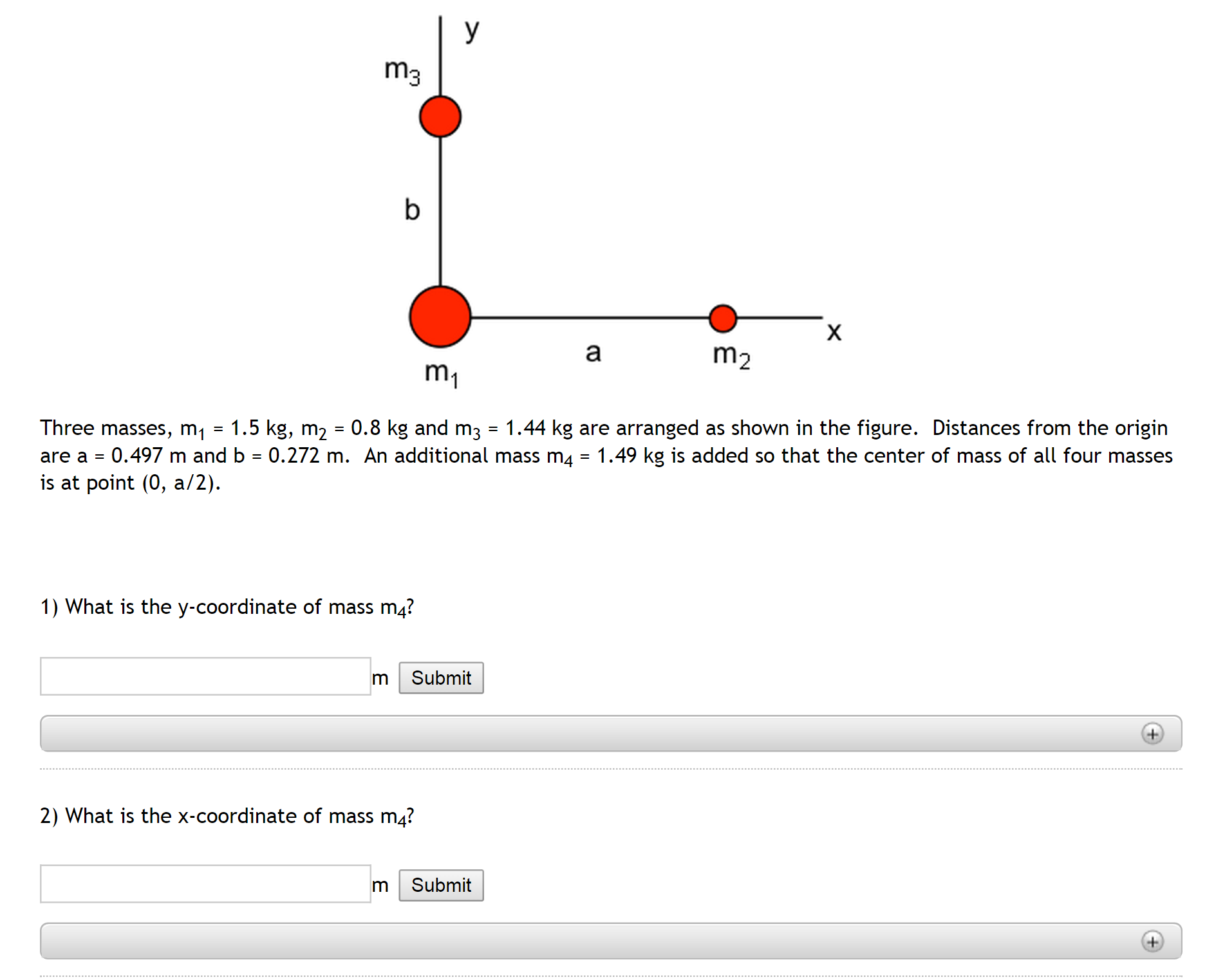 Solved Three masses, m1 = 1 . 5 kg, m2 = 0.8 kg and m3 = 1 | Chegg.com