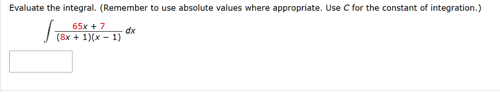 Solved Evaluate the integral. (Remember to use absolute | Chegg.com